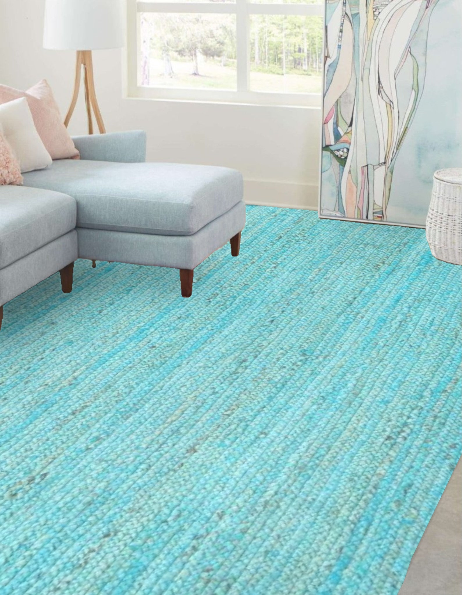 Natural Jute Area Rug Handmade, Kitchen Rug, Custom Rug, 5x7 Square Rug ...