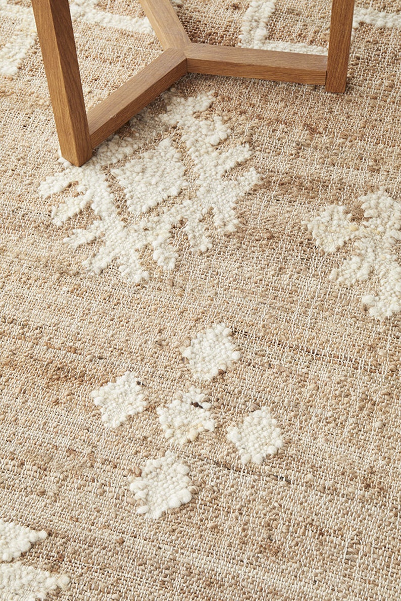 9x12 10x14 Jute Rug Ivory Flower Natural Jute High Quality Hand Woven ...