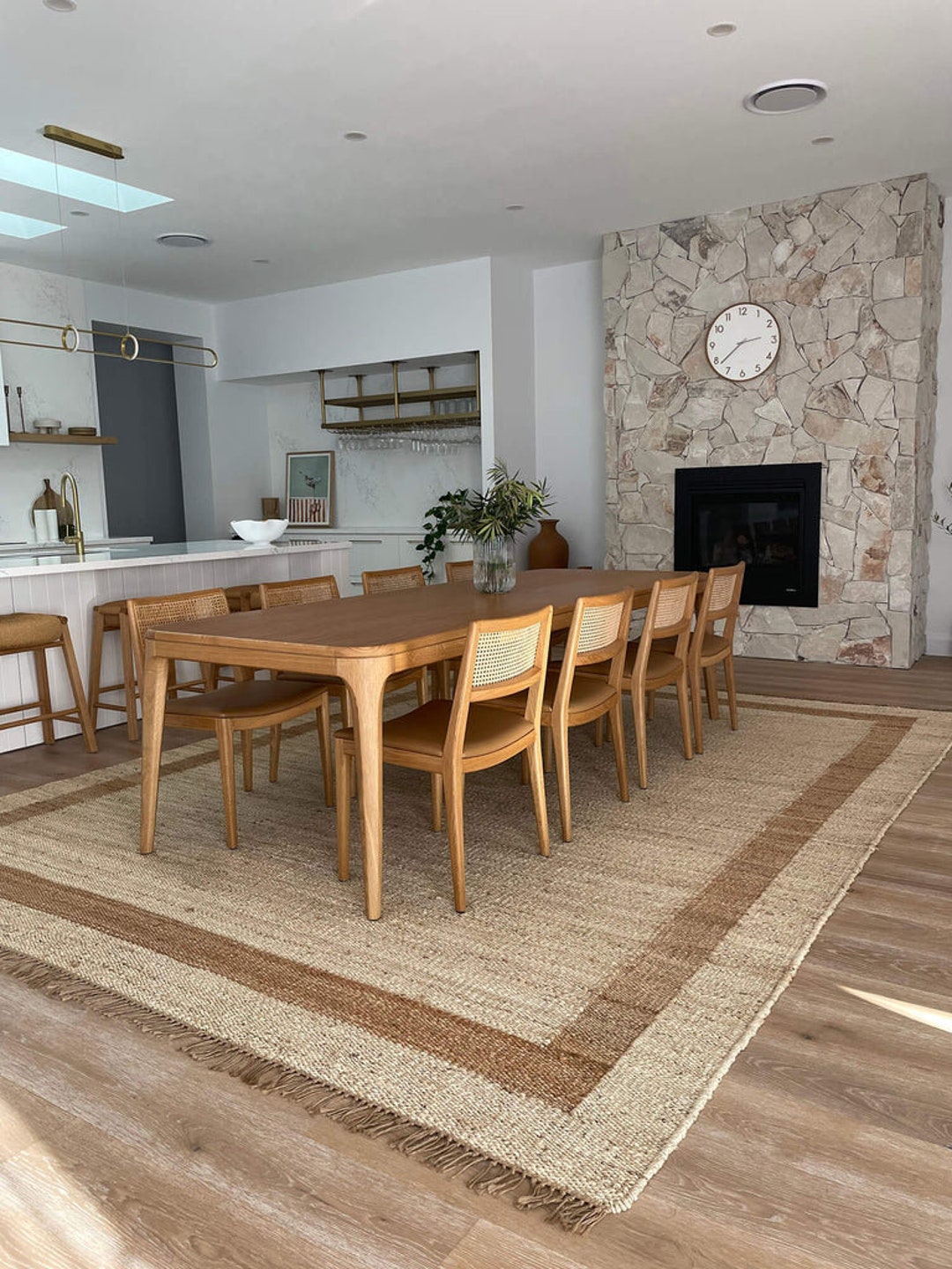 10x12,8x10ft White and Natural Hemp Jute Rungs-extra Large Jute Rugs ...