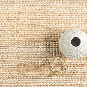 6x9,8x10ft White and Natural Hemp Jute Rungs-extra Large Jute Rugs Jute ...
