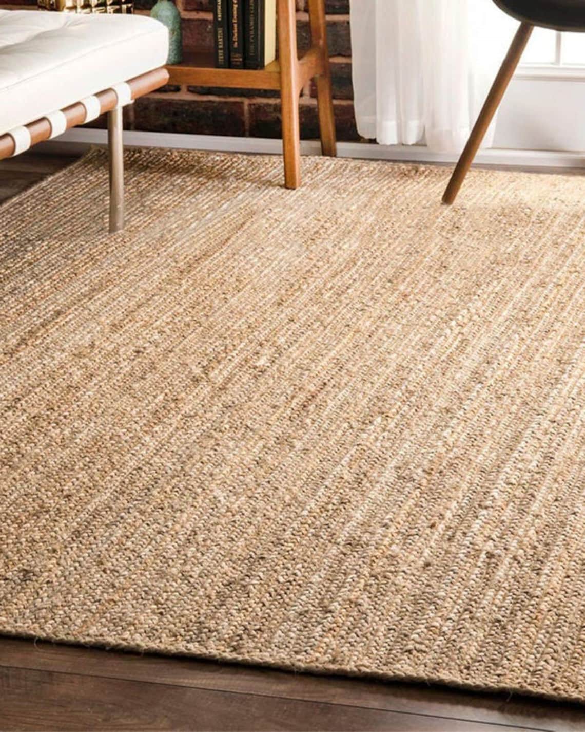 Natural Jute Rug Jute Braided Rug, Bohemian Jute Rug, Rectangular Jute ...