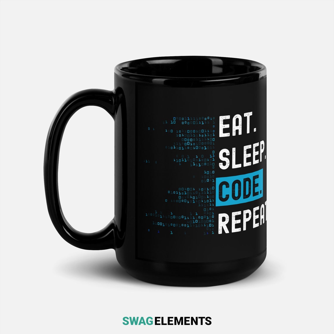 Black Coder Mug Eat Sleep Code Repeat Mug Java Programmer T Software Developer Coding Mug