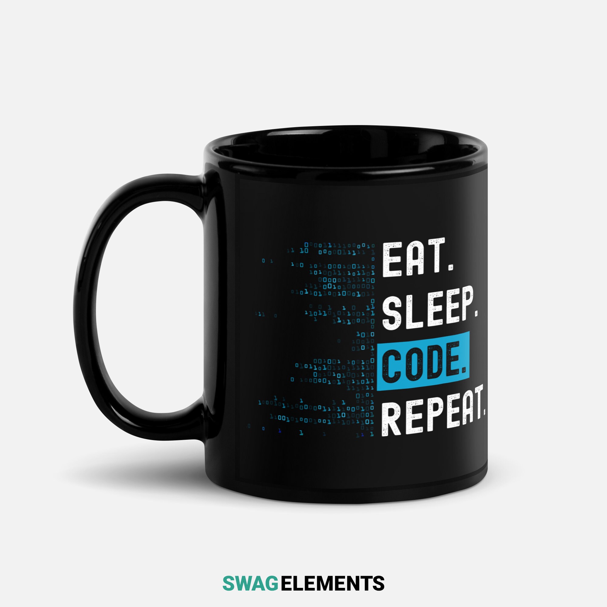 Black Coder Mug Eat Sleep Code Repeat Mug Java Programmer Gift Software ...