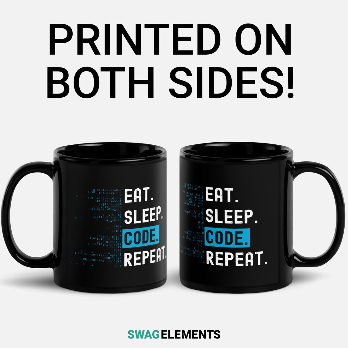 Black Coder Mug Eat Sleep Code Repeat Mug Java Programmer Gift Software Developer Coding Mug ...