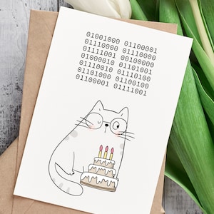 Programmer Birthday Card Editable Template Birthday Card for Boyfriend Gamer Tech Nerd Computer ...