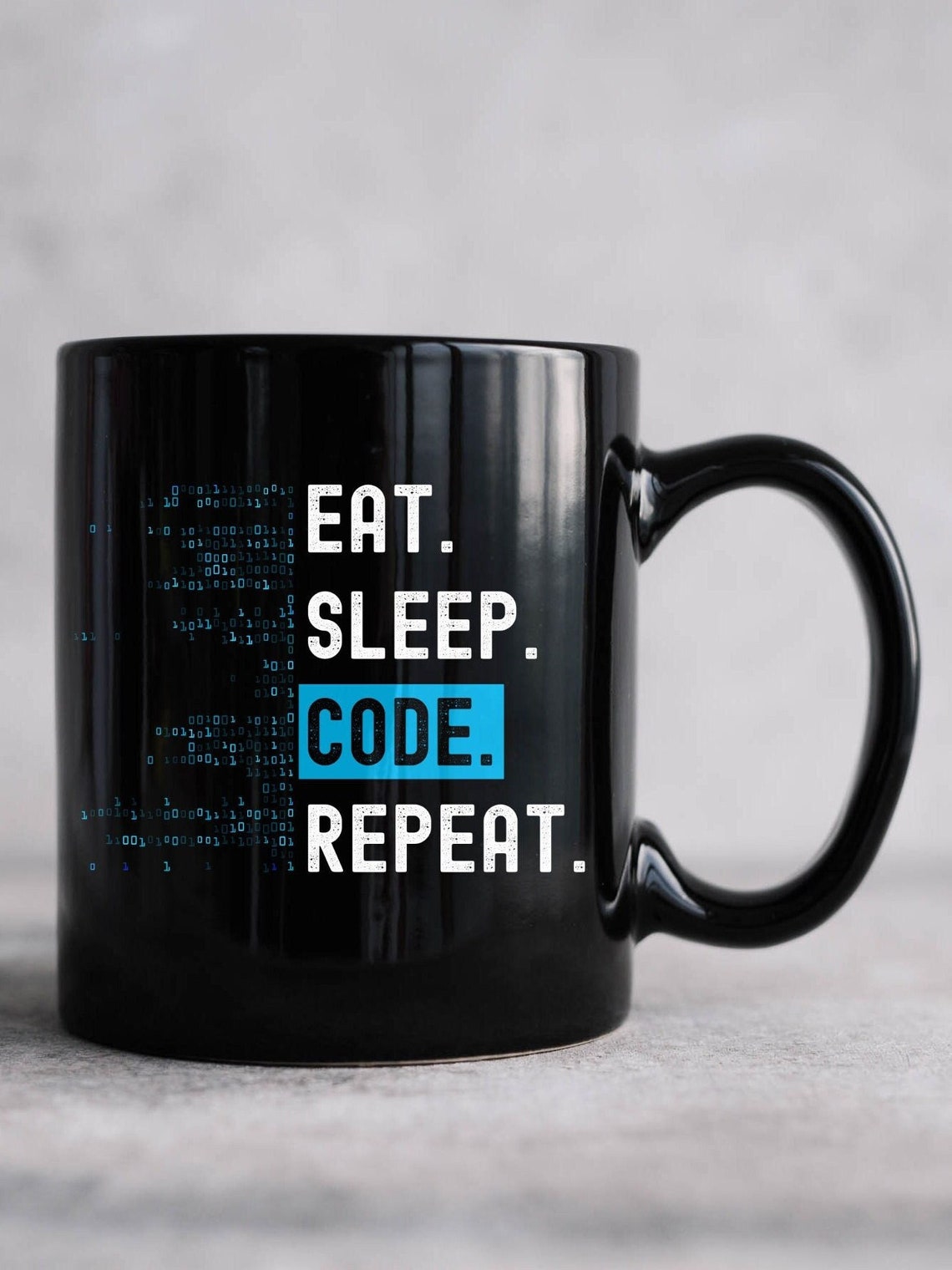 Black Coder Mug Eat Sleep Code Repeat Mug Java Programmer Gift Software ...