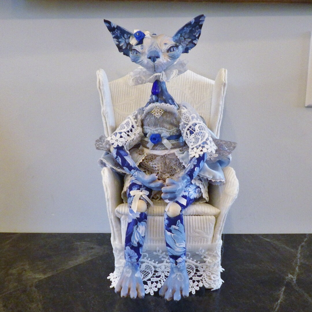 Sphynx Cat Art Doll, Poseable Art Doll, Handmade Cat Doll, Sphinx, OOAK ...