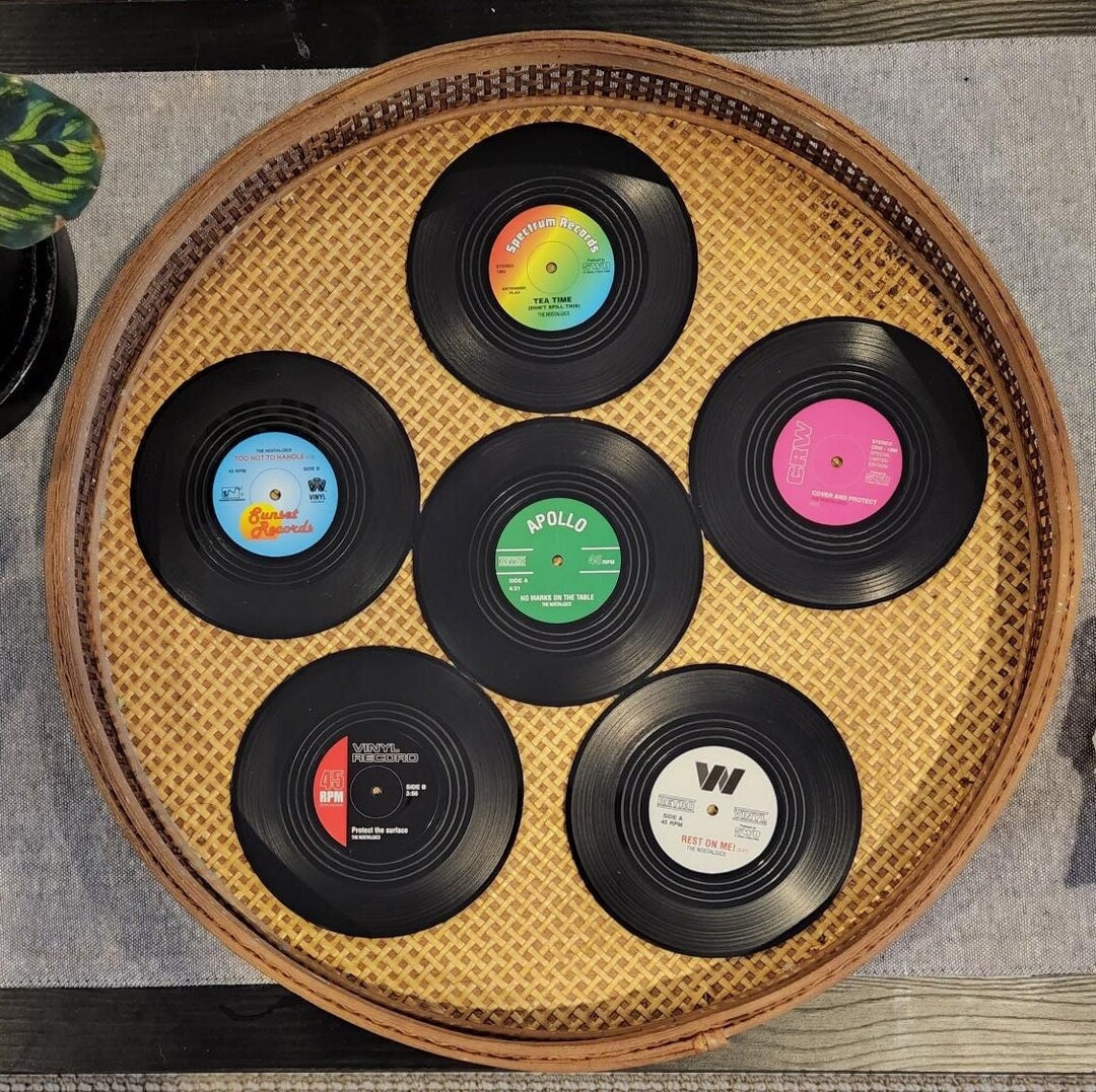 Funky Coasters, Retro Vinyl Coasters, Gifts for Musiclovers, 80s Retro ...