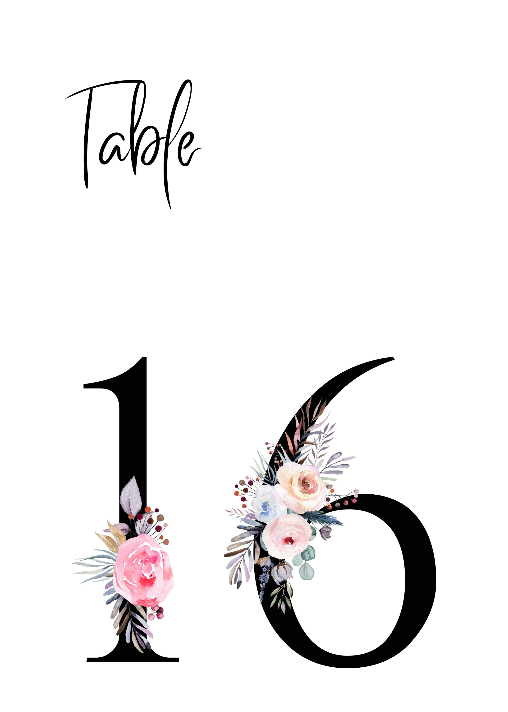 Printable Wedding Table Numbers 1 30, Digital Download, Printable Table ...
