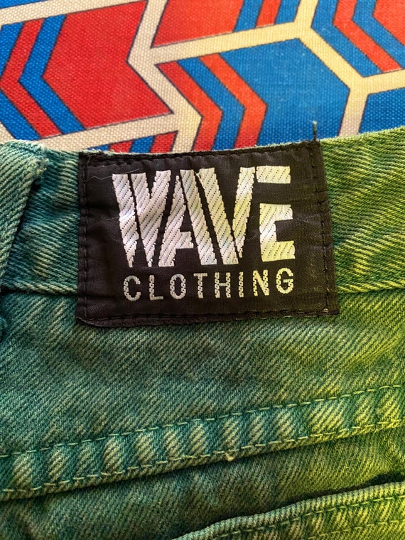 Retro Green WAVE Jeans | 1980s | 1990s | Tapered Leg | - Gem
