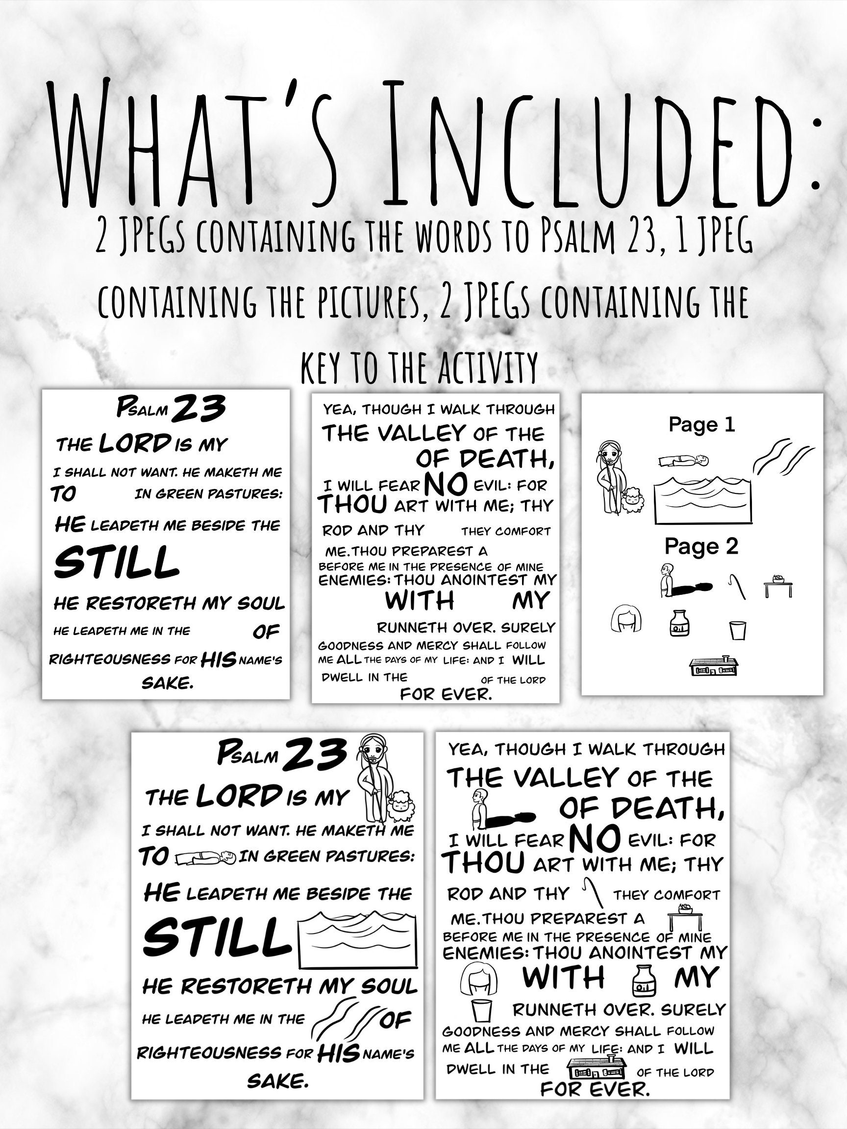 Sunday School Craft for Kids Psalm 23 Color Cut and Glue Activity Kids ...