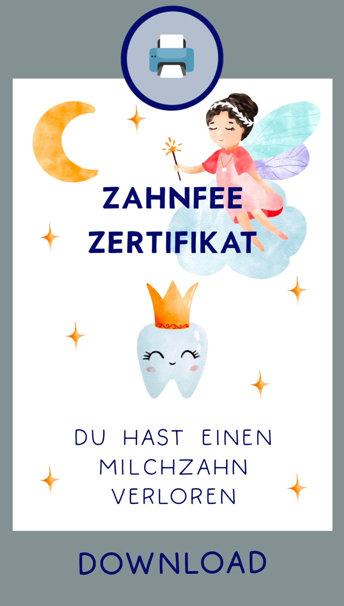 Zahnfee Brief von der Zahnfee Zertifikat deutsch Post von der Zahnfee ...
