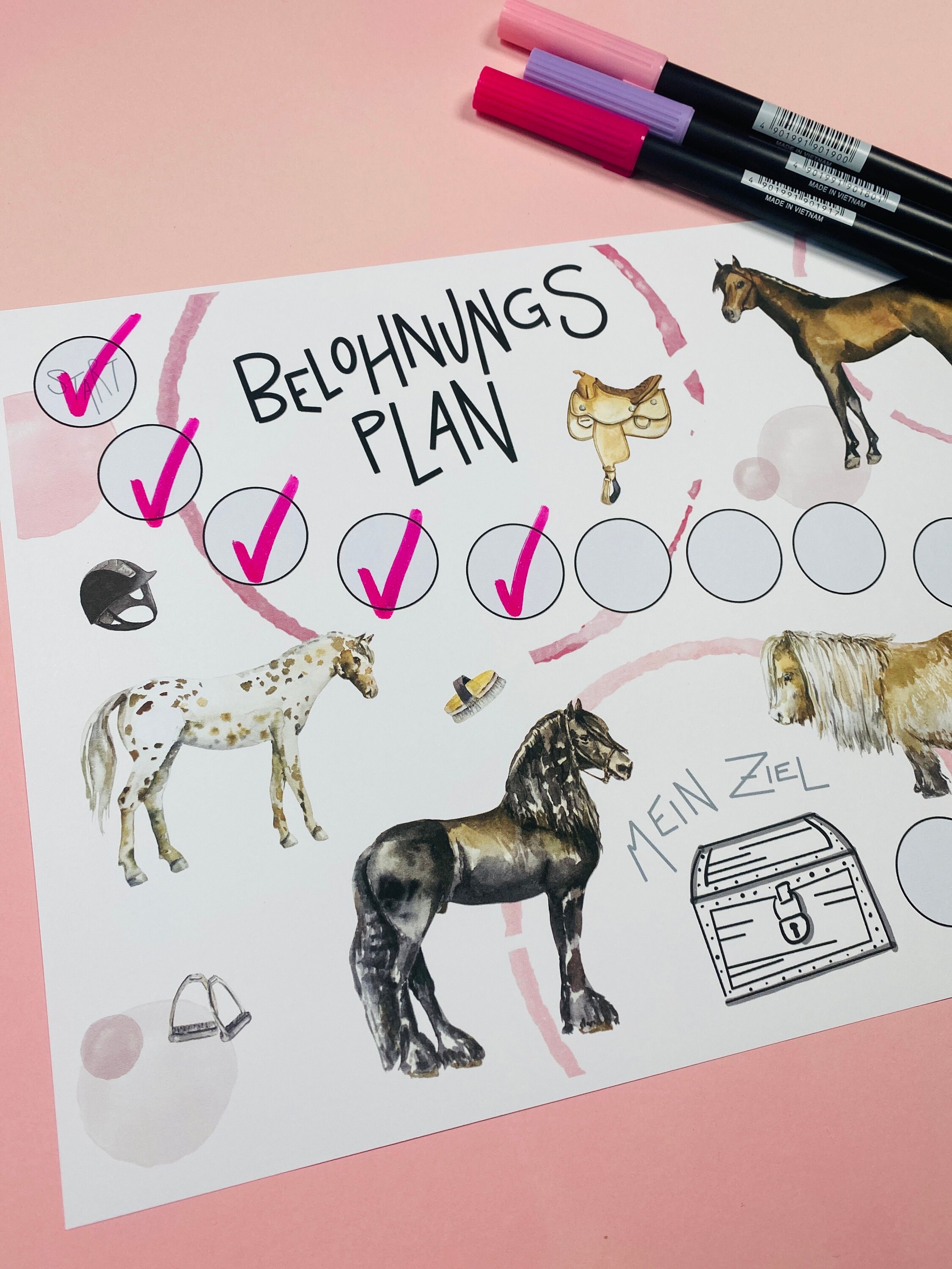 Reward Board Horses Poster for the Children's Room Reward System ...