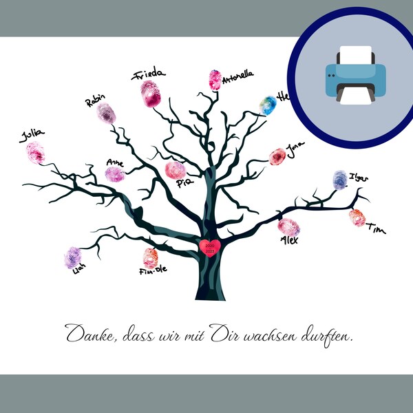 Fingerprint Tree - Etsy