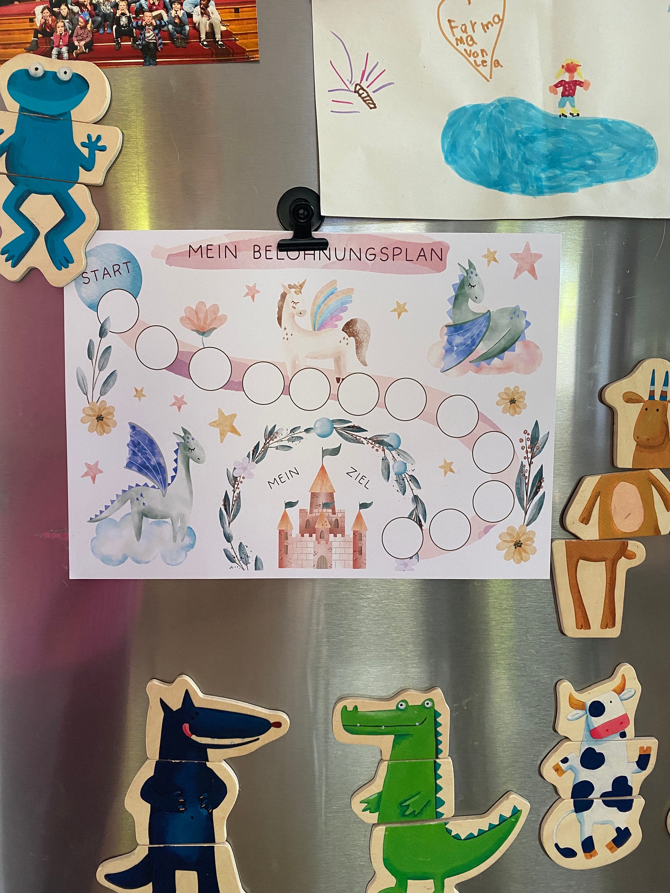 Reward Chart Children Reward Plan Unicorn Reward Stars Children Reward ...