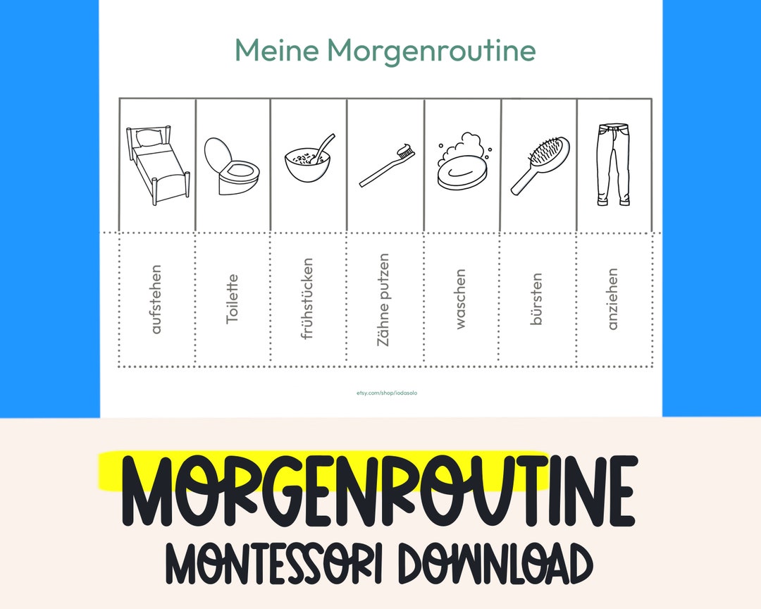 Morgenroutine Kinder deutsch Routine Plan Montessori Lernmaterial ...