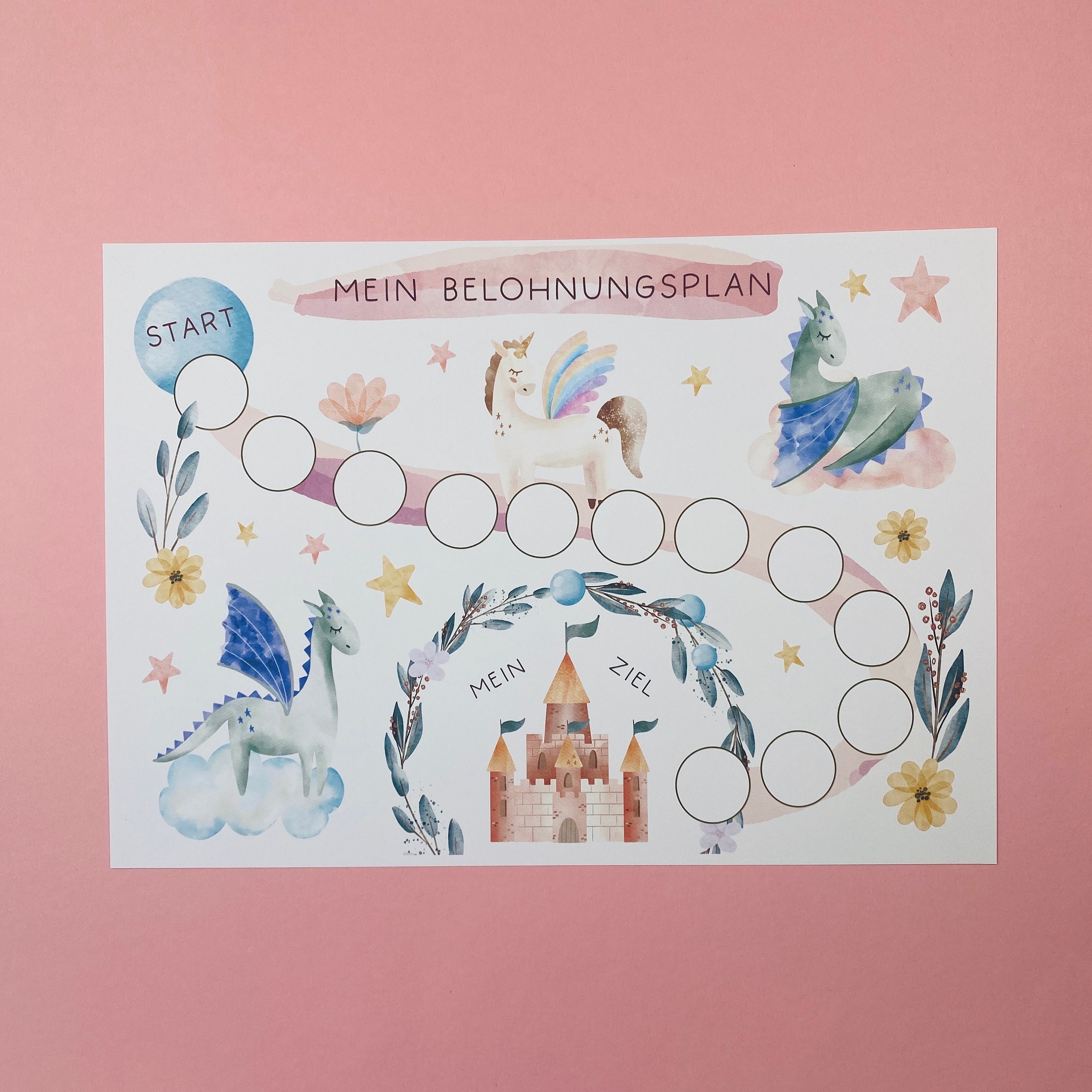 Reward Chart Children Reward Plan Unicorn Reward Stars Children Reward ...