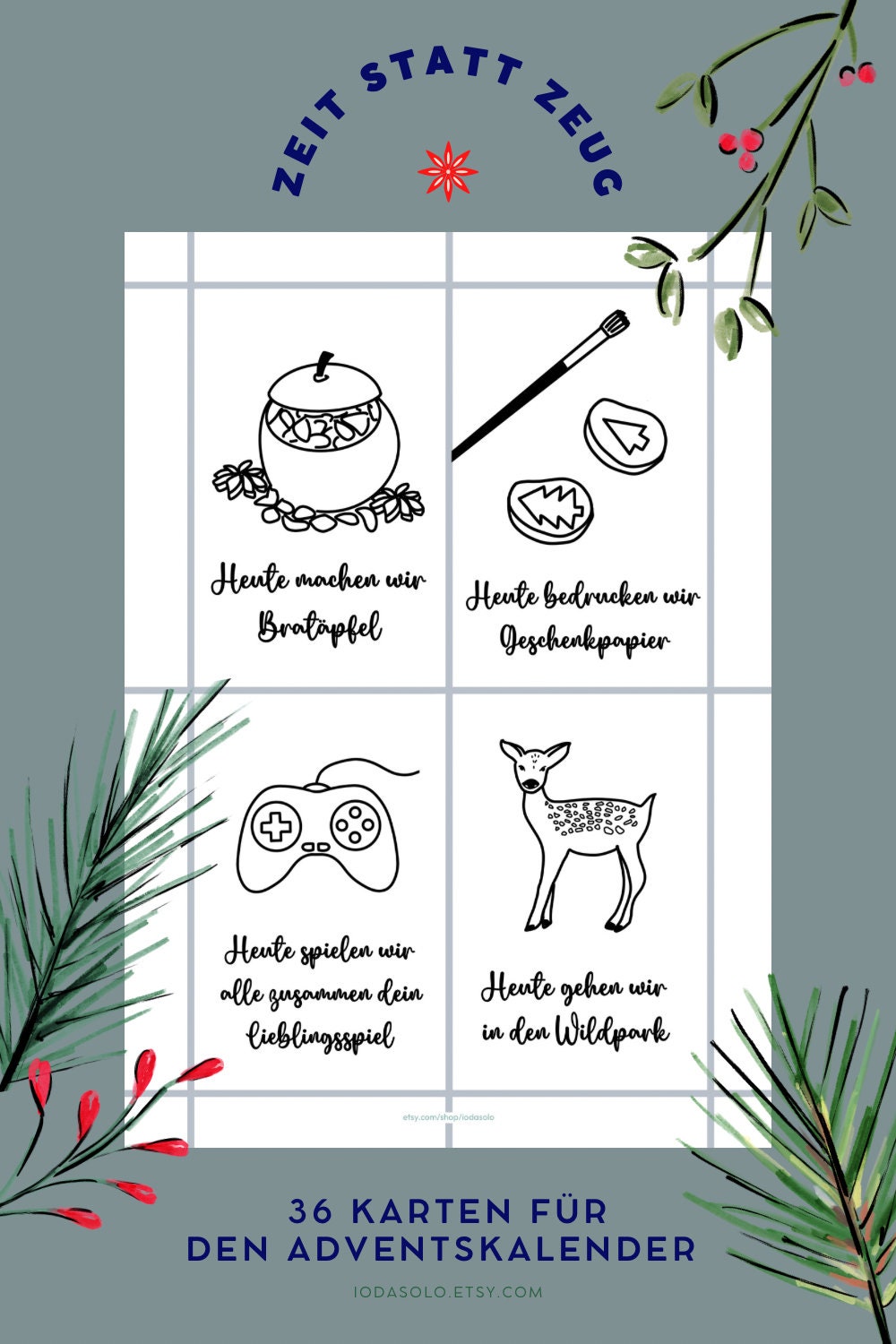 Adventskalender Kinder Aktivitäten Gutscheinheft Weihnachten Zeit statt ...