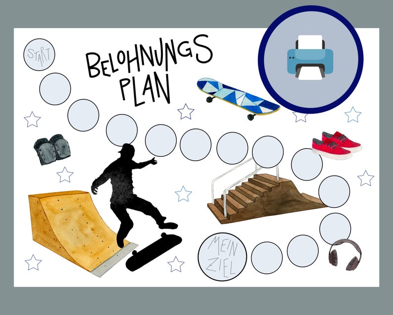 Belohnungstafel Jungs Belohnungsplan Kinder Stempelkarte Schulkinder ...