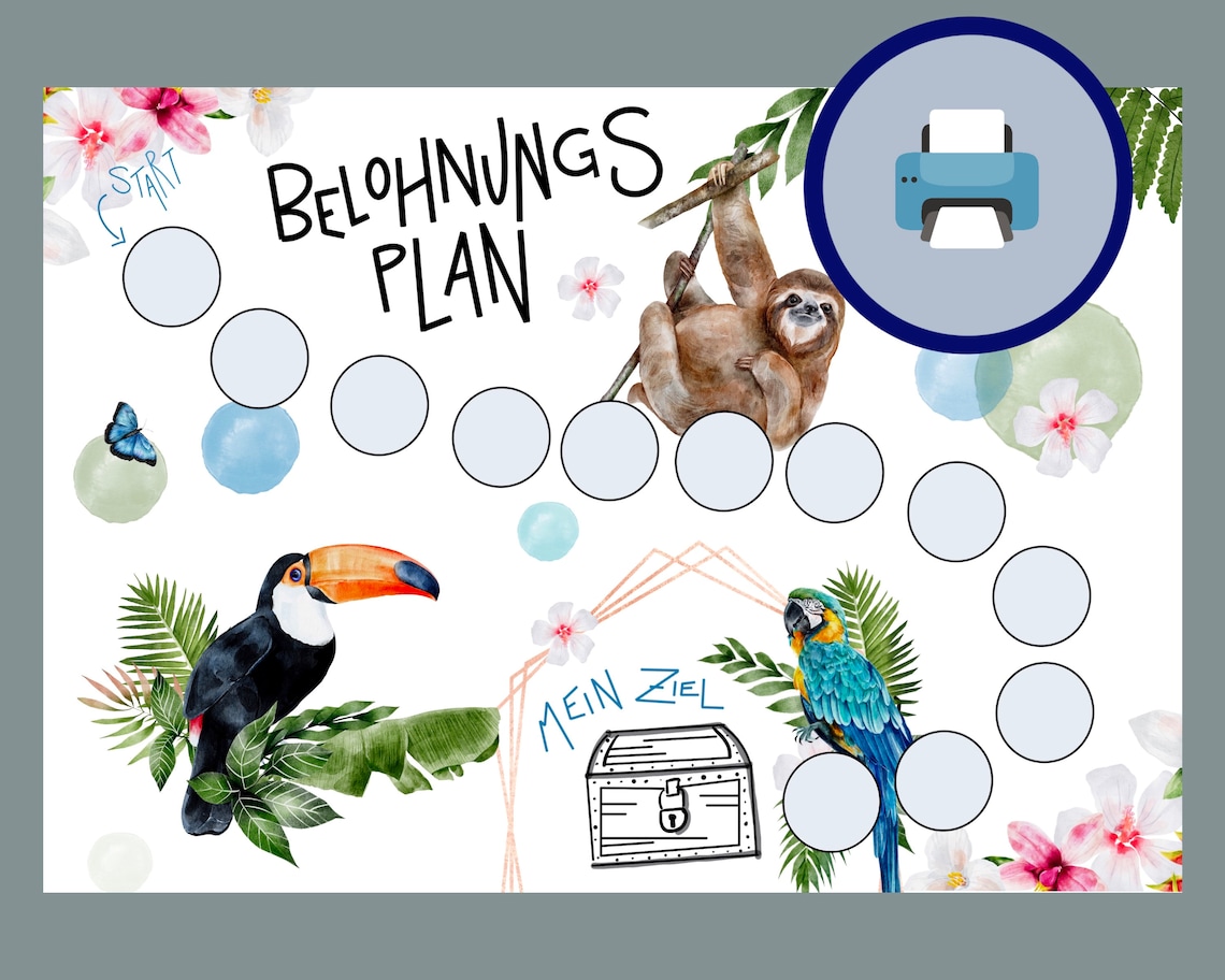 Belohnungsplan Kinder Belohnungstafel Kind Belohnungssystem Kleinkinder ...