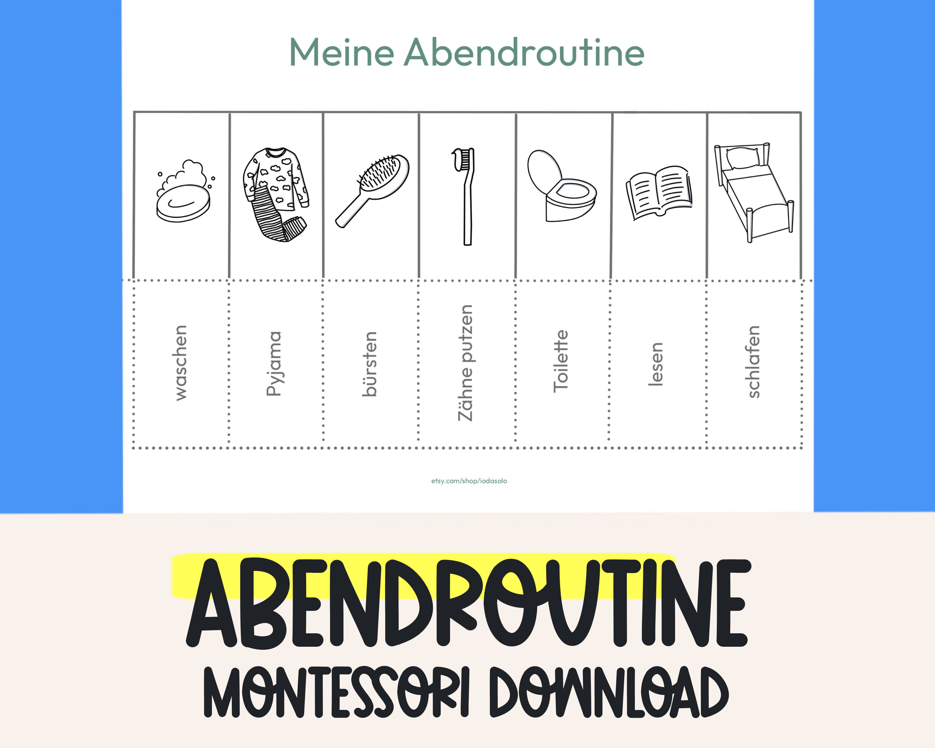 Abendroutine Kinder Routine deutsch Routineplan Kleinkinder Montessori ...