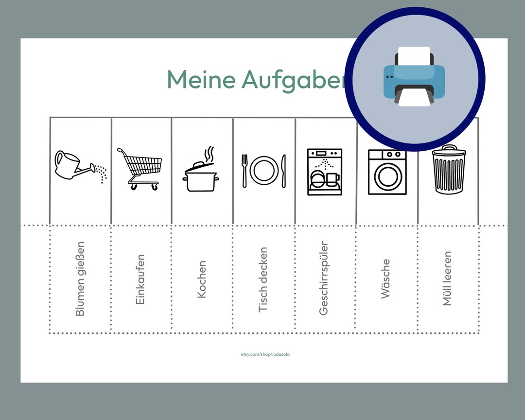 Household Chores Planner Chores Household Kids Montessori Plan Routine ...