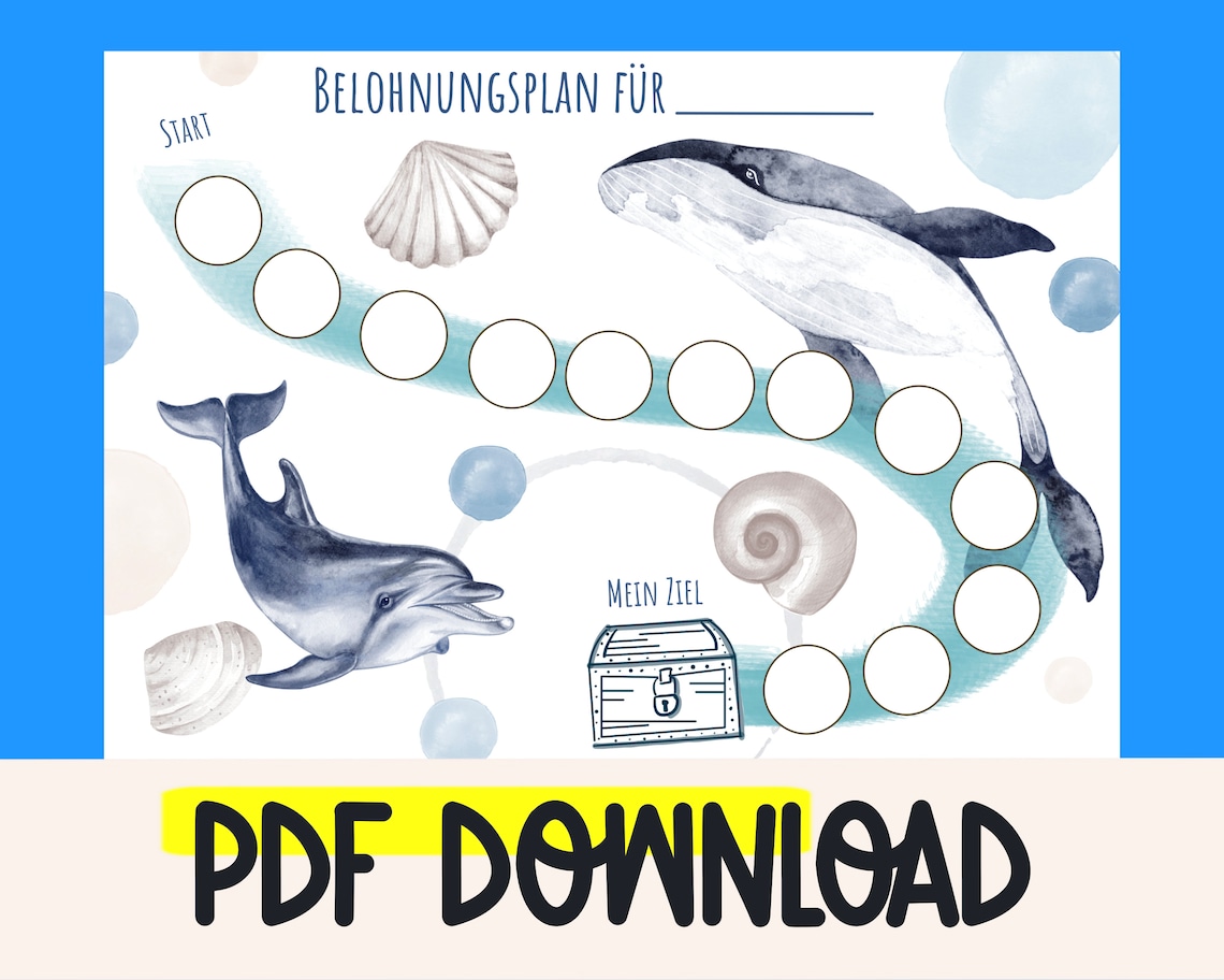 Belohnungsplan Kinder Belohnungstafel Meerestiere Belohnungssystem ...