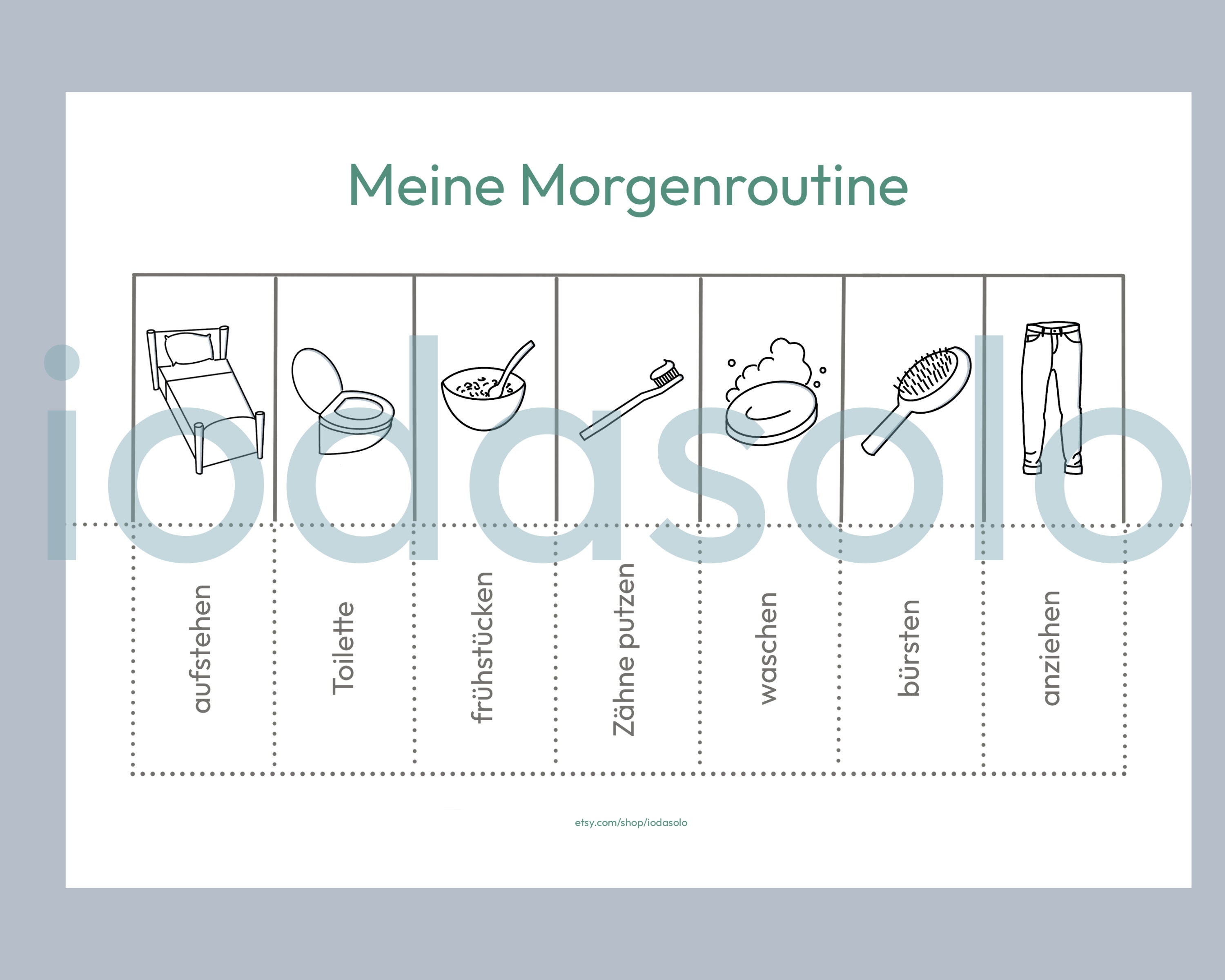 Morgenroutine Kinder deutsch Routine Plan Montessori Lernmaterial ...