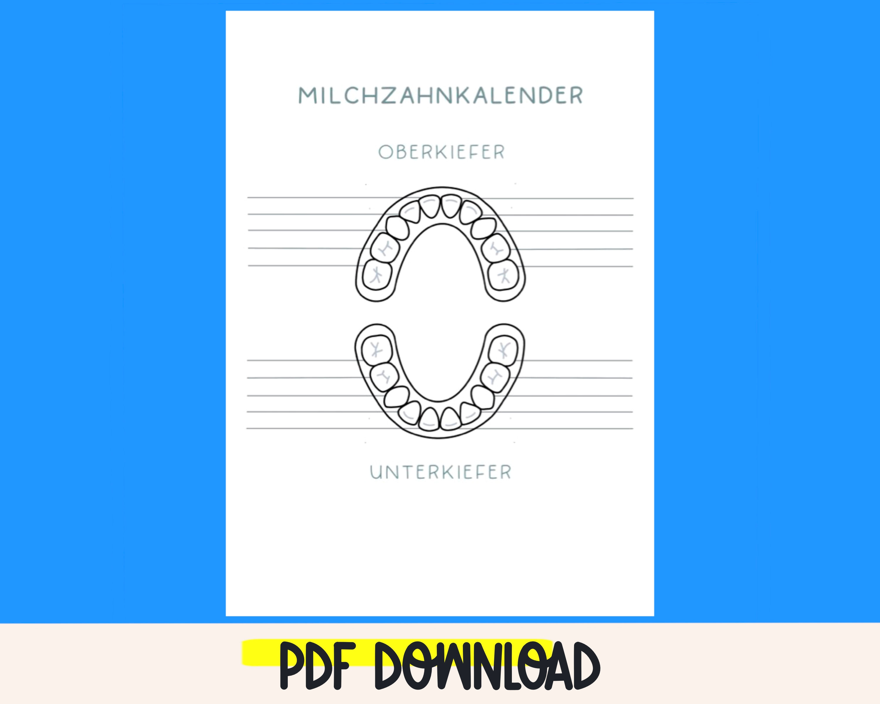 Milk Tooth Calendar Download Tooth Calendar Baby Milk Teeth Reminder ...