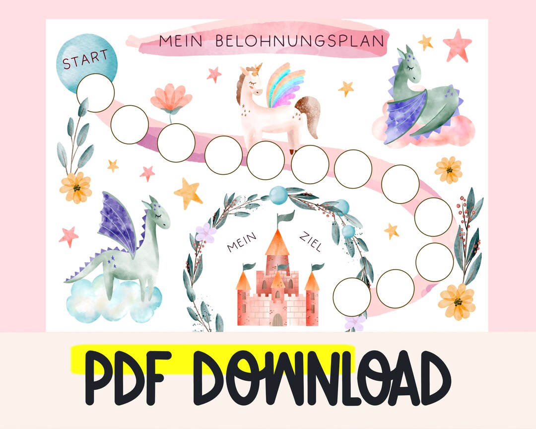 Belohnungstafel Kinder Belohnungsplan Einhorn Belohnungssterne Kinder ...