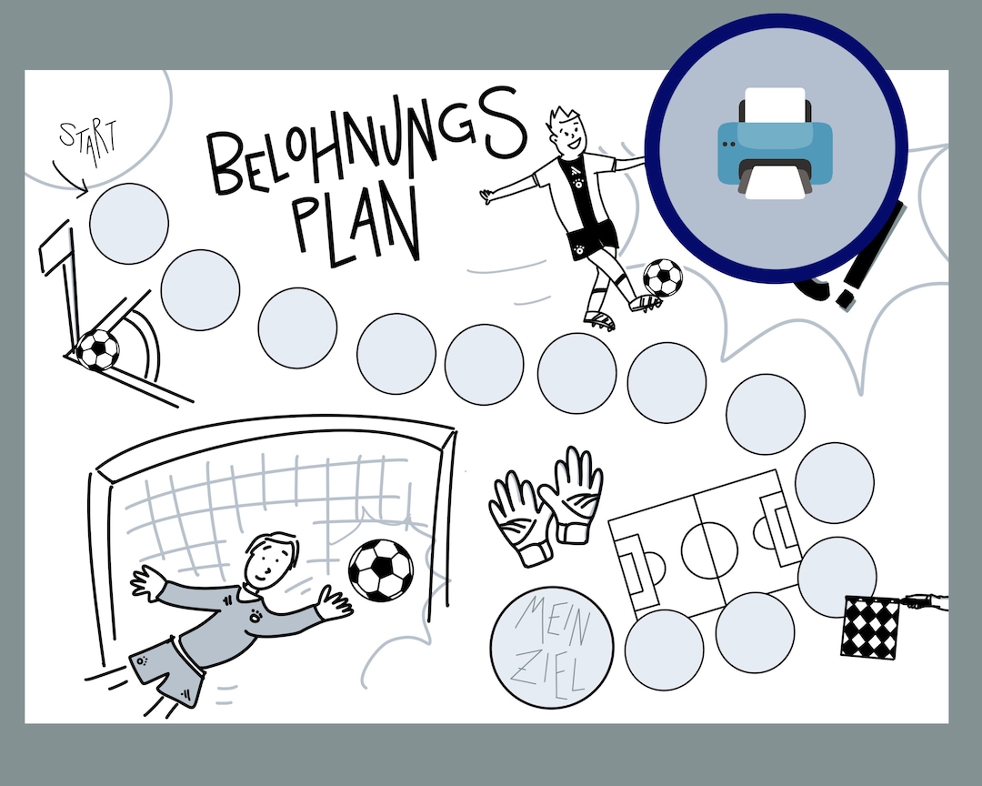 Belohnungsplan Jungs Belohnungstafel Fußball Belohnungssystem Kinder ...