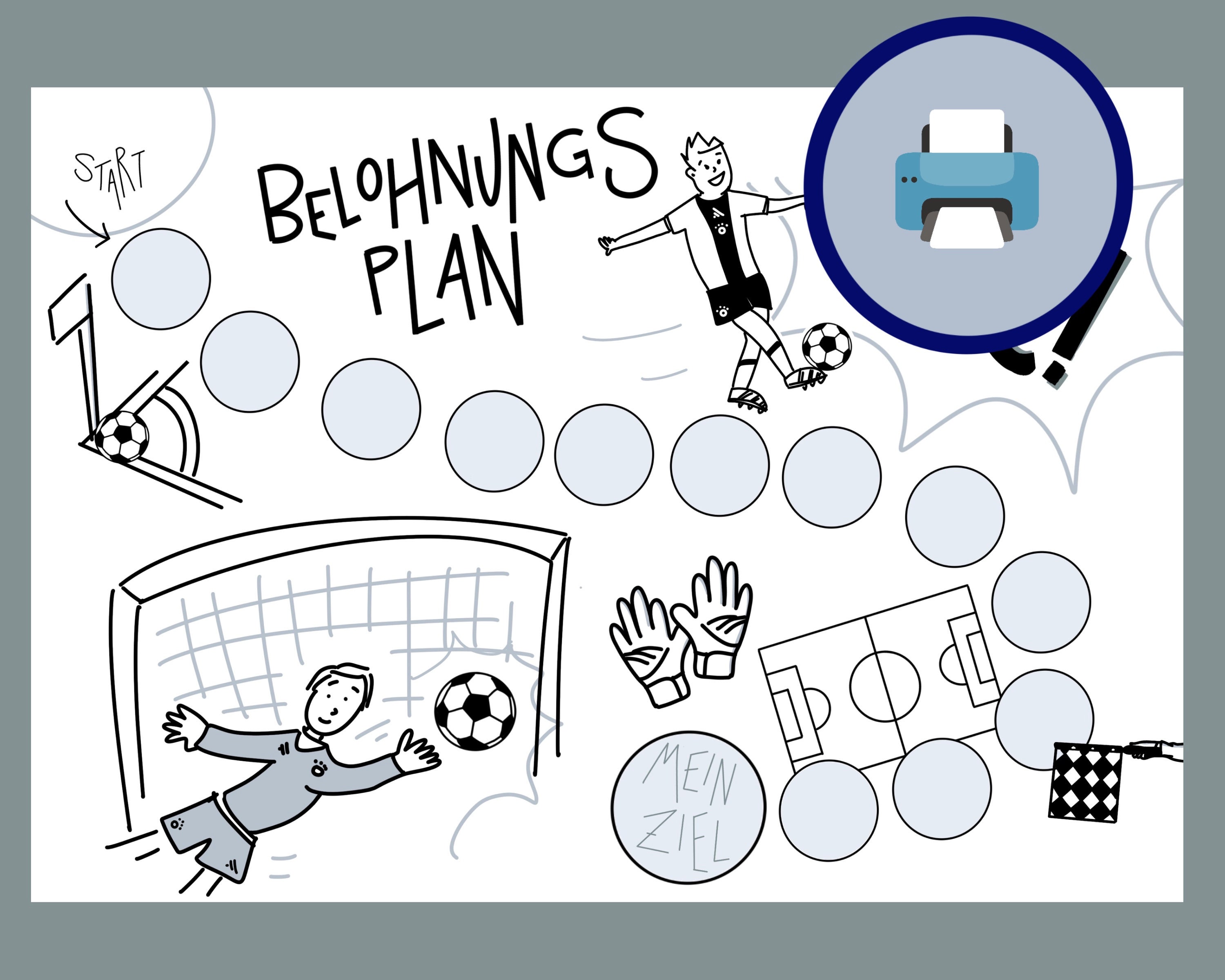 Belohnungsplan Jungs Belohnungstafel Fußball Belohnungssystem Kinder ...