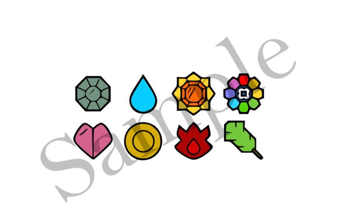 Gen 1 Gym Badges SVG and More. Printable, Use With Cricut, Sillhouette ...
