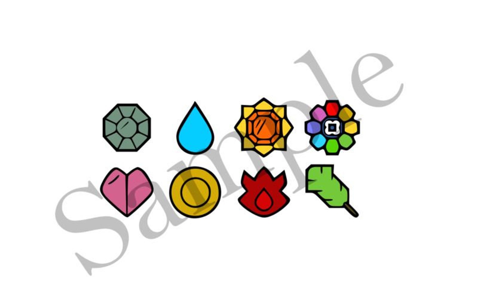 Gen 1 Gym Badges SVG and More. Printable, Use With Cricut, Sillhouette ...