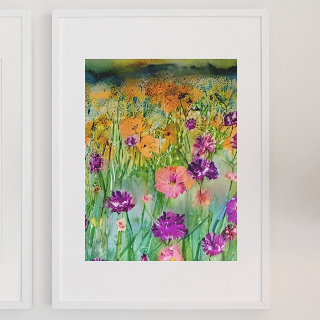 Watercolor Wildflower Field, Printable Wall Art, Wildflower Print ...
