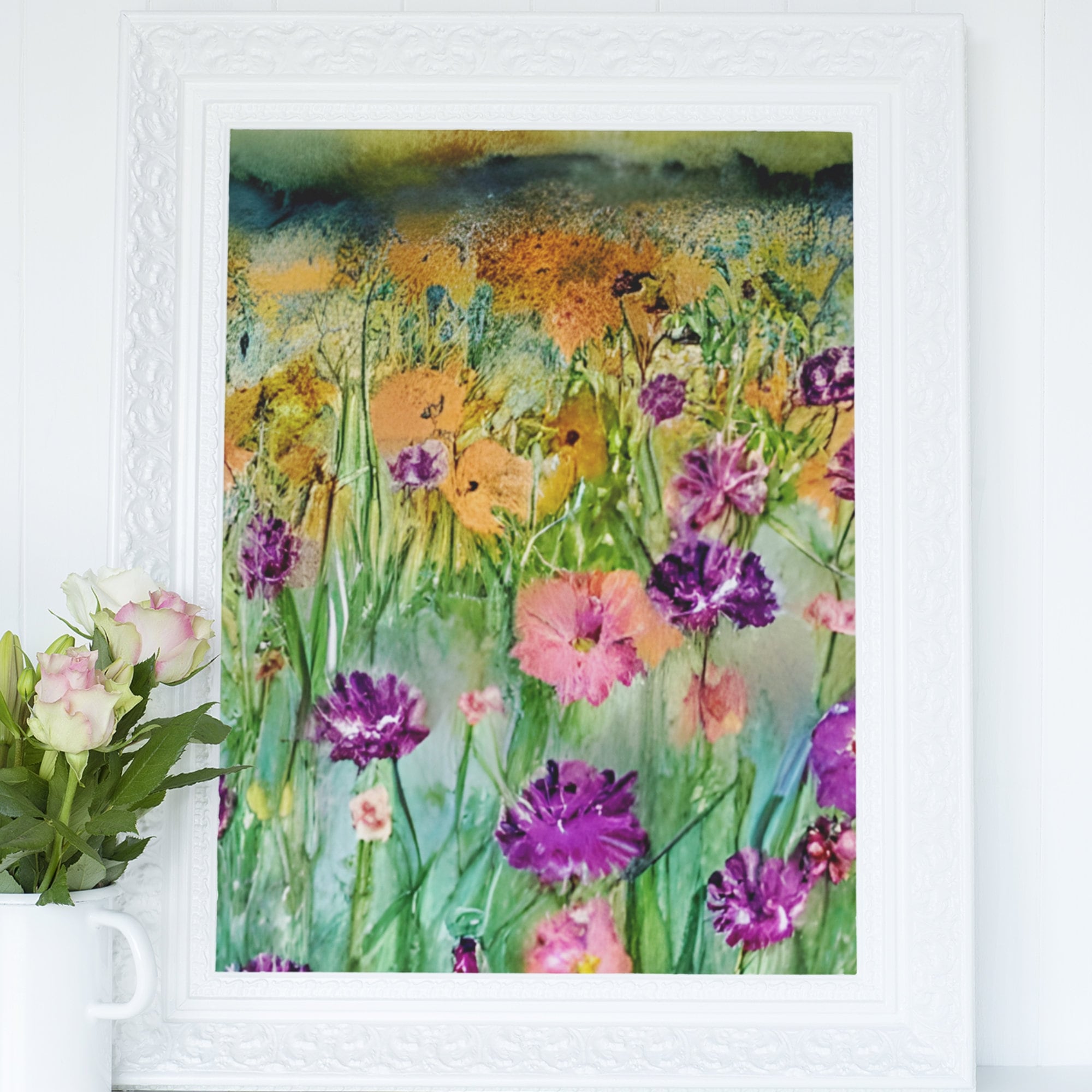 Watercolor Wildflower Field, Printable Wall Art, Wildflower Print ...