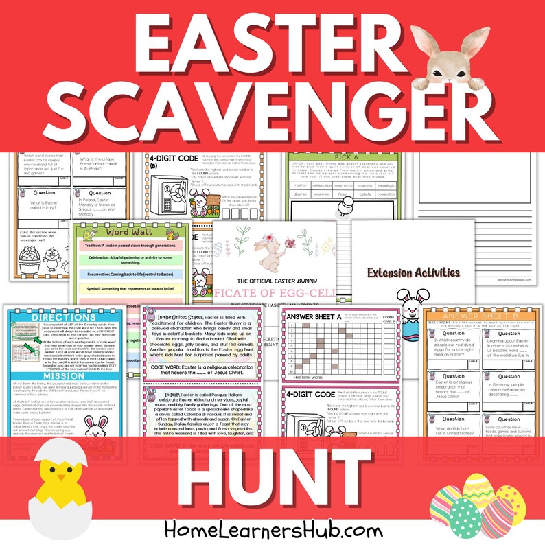 Easter Scavenger Hunt Printable | Educational Spring Activity | Around ...
