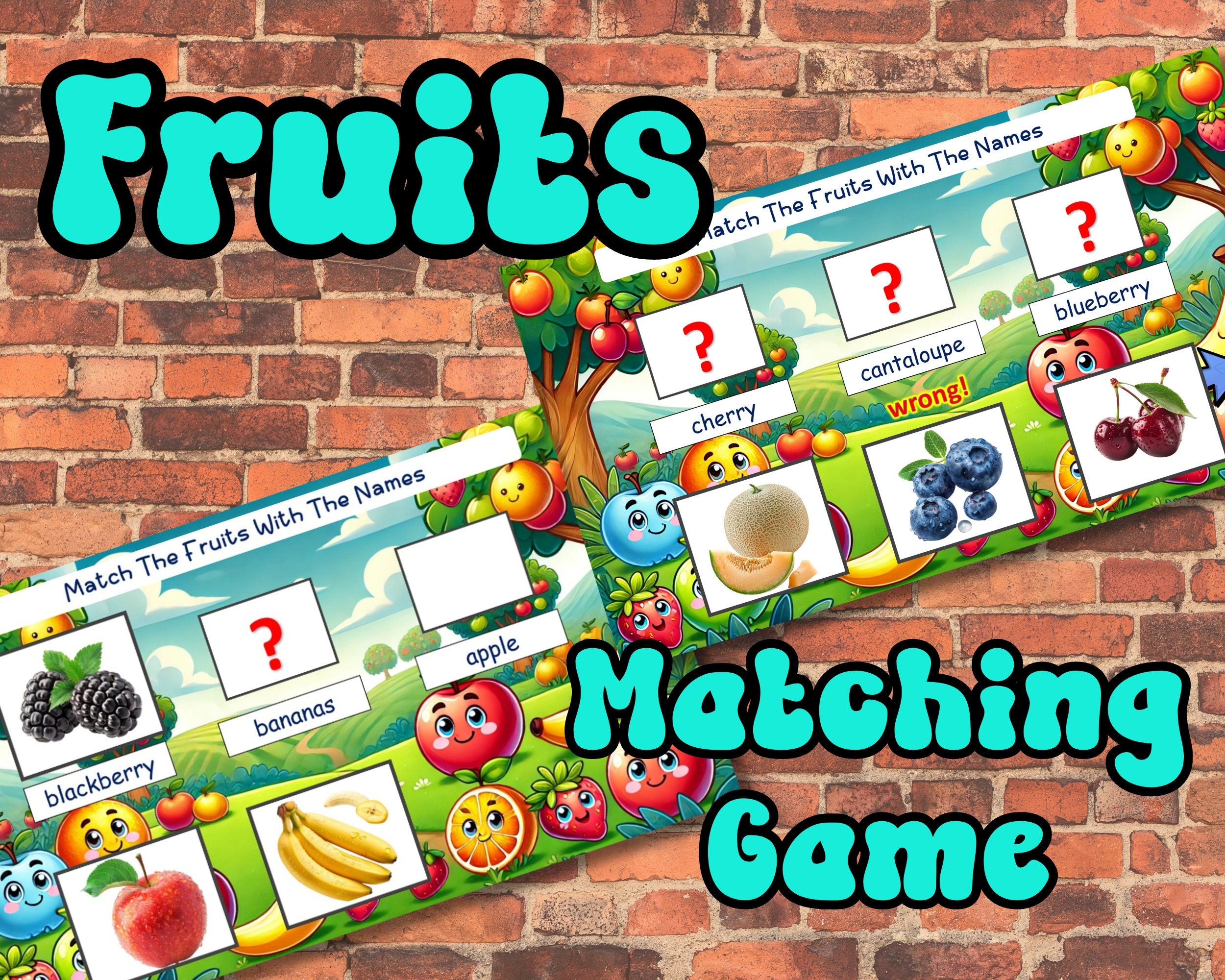 Powerpoint Games| Fruits Matching Game for Kids| Classroom Activities ...