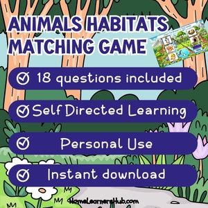 Powerpoint Games for Kids| Animals Habitats Matching Game| Classroom ...