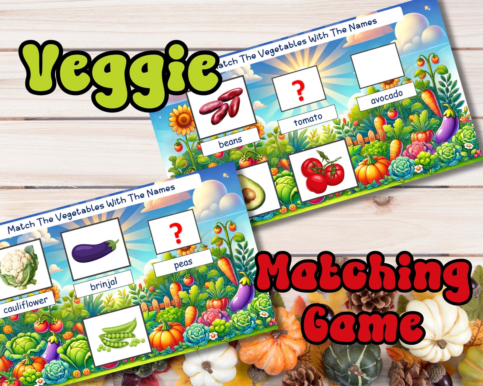 Powerpoint Games| Vegetables Matching Game for Kids| Classroom ...