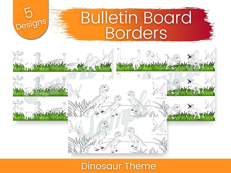 Classroom Bulletin Board Border Dinosaur Theme| Classroom Decor ...