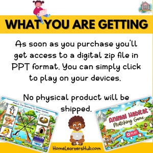 Powerpoint Games for Kids| Animals Habitats Matching Game| Classroom ...