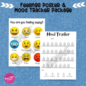 Feelings Posters| Mood Trackers| Emotions Chart| SEL Cards for Self ...