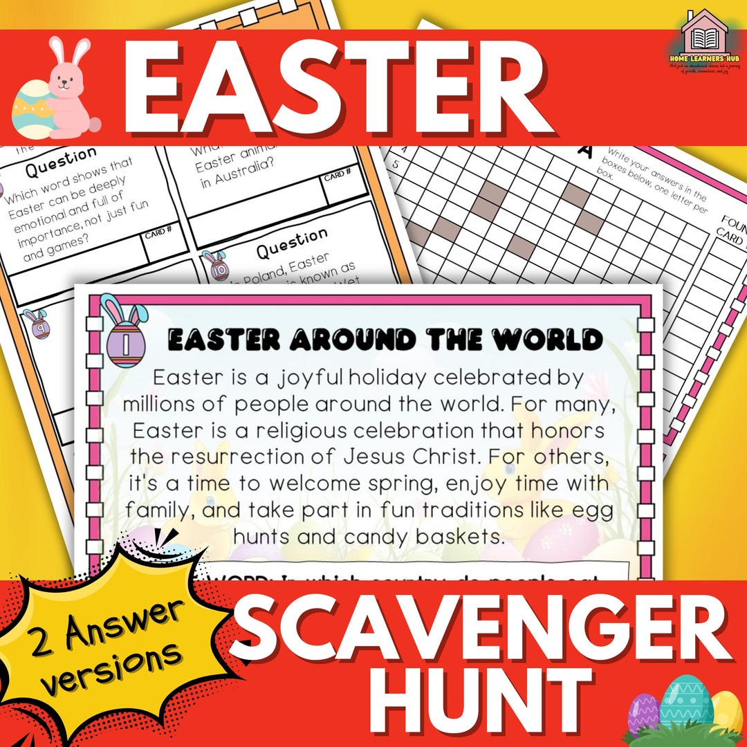 Easter Scavenger Hunt Printable | Educational Spring Activity | Around ...