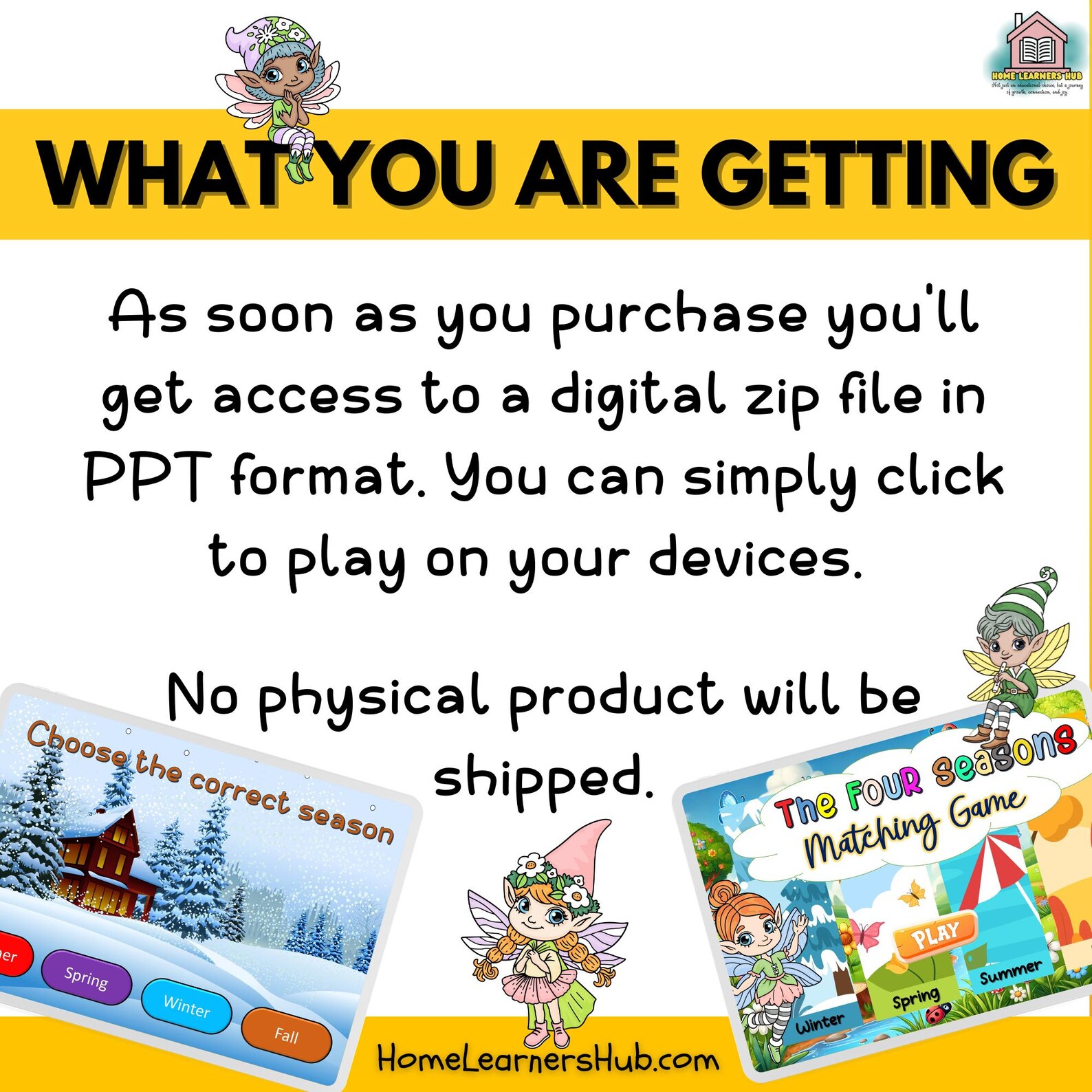 Powerpoint Games for Kids| 4 Seasons Matching Game| Classroom ...