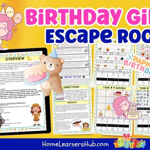 Birthday Girl Escape Room Printables Kit| Family Game Night| DIY ...