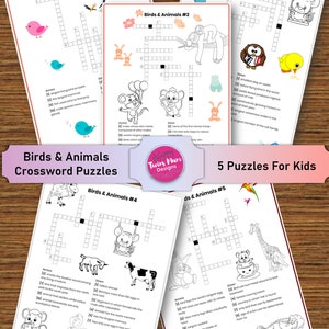 Crossword Puzzles for Kids| Birds and Animals| Word Game| Brain Game ...