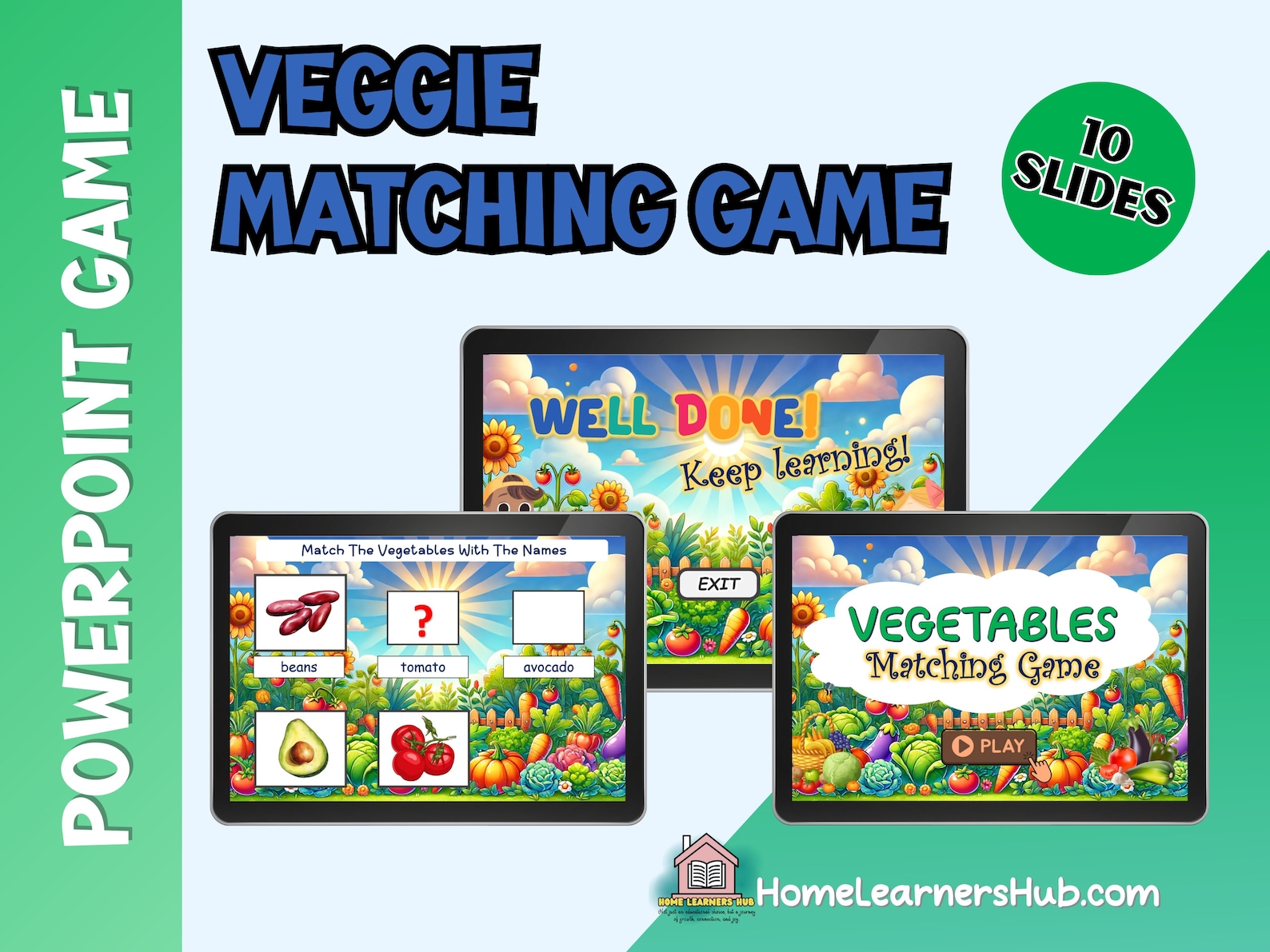 Powerpoint Games| Vegetables Matching Game for Kids| Classroom ...