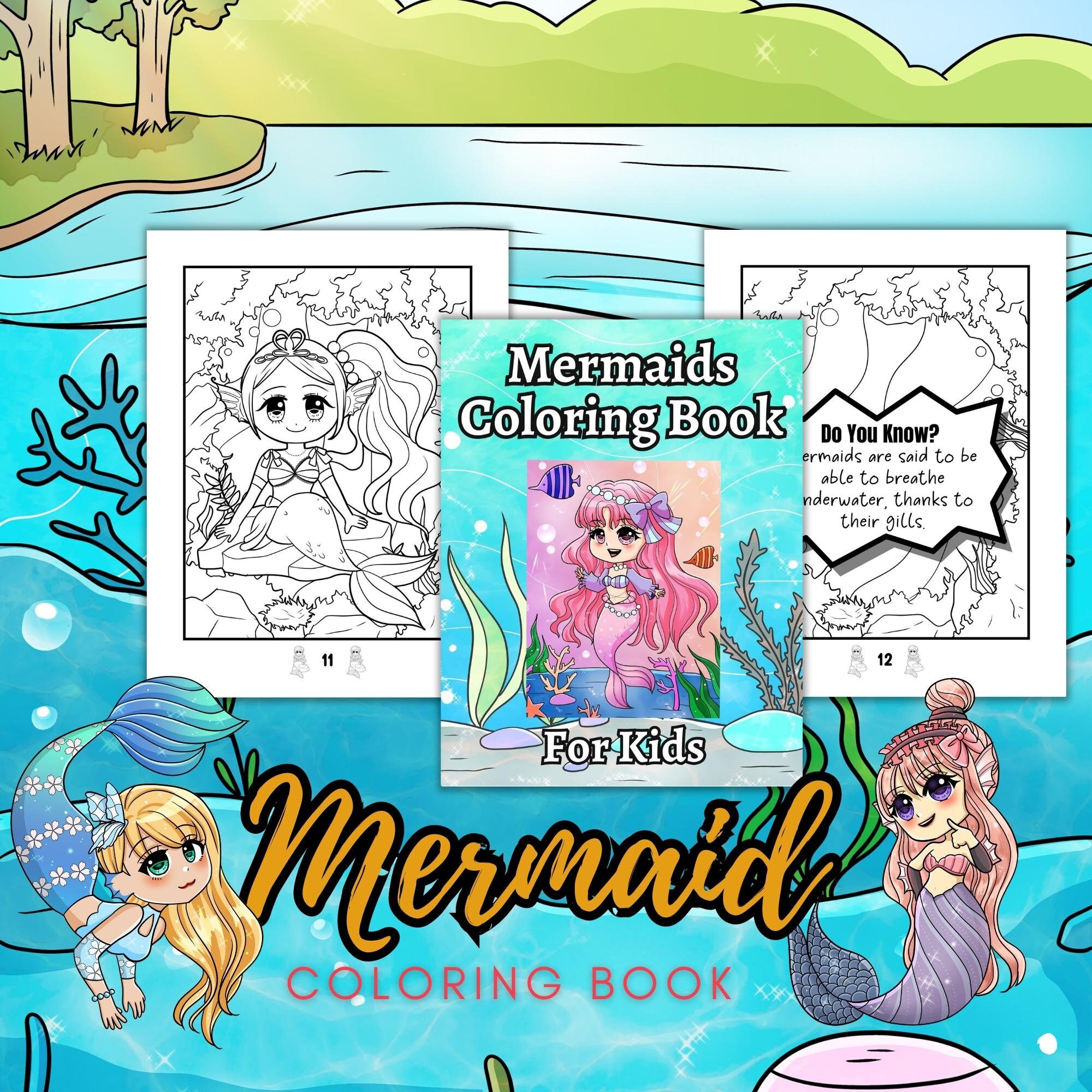 Mermaid Coloring Book| Mermaid Coloring Pages for Girls, Teens & Kids ...