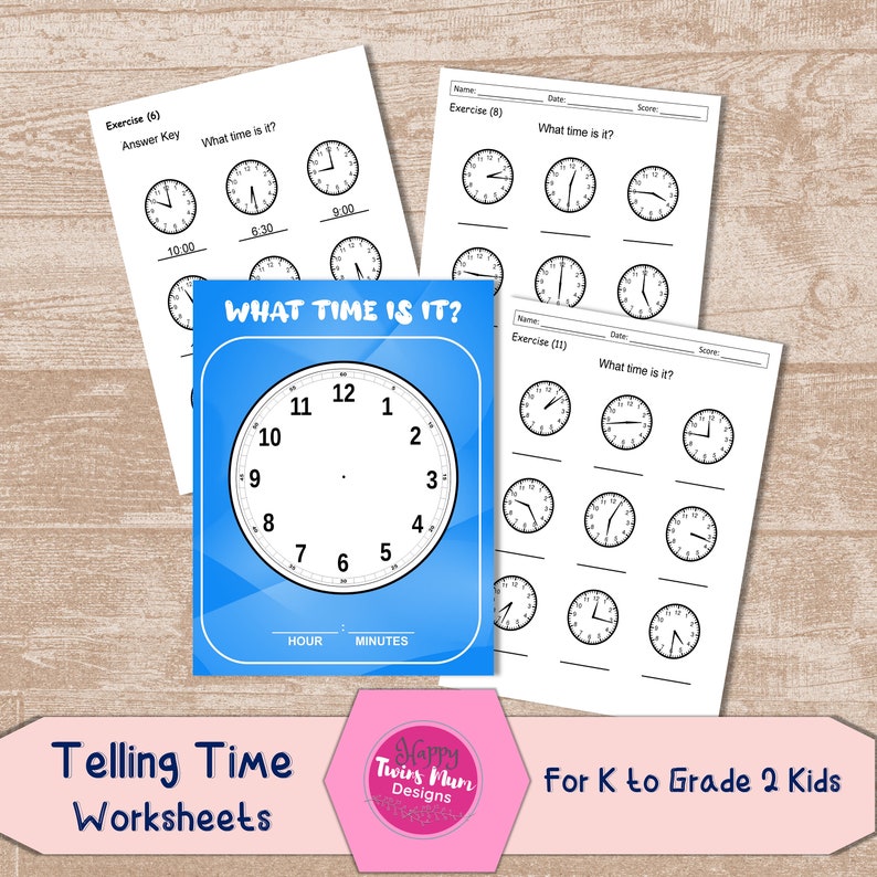 Telling Time Worksheets| Learning Activity Book for Kids| Homeschool ...